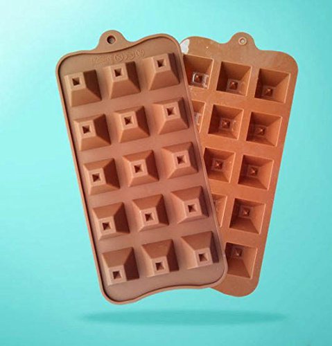 15 Cups Pyramid Shape Chocolate Ice Lattice Mold Silicone Cake Moulds ...