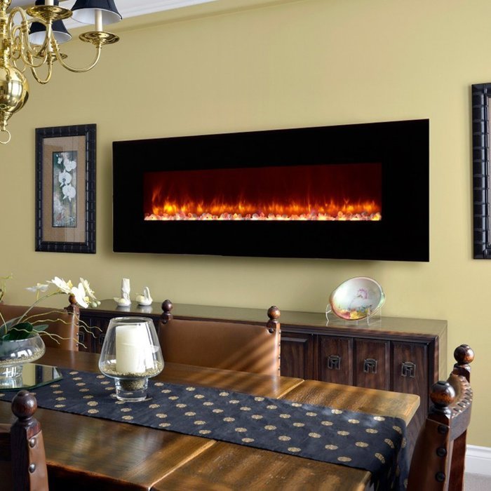 Dynasty Contemporary Electric Fireplace LED Wall Mount - 70 in. free ...