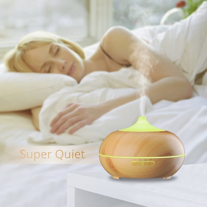Scenic 300ml Aroma Essential Oil Diffuser, Wood Grain Ultrasonic Cool ...