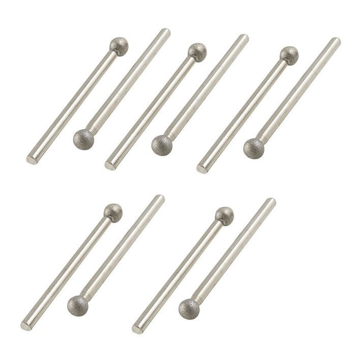 TOOGOO(R) 10 Pcs 5mm Ball Nose 3mm Shank Diamond Mounted Point Grinding ...