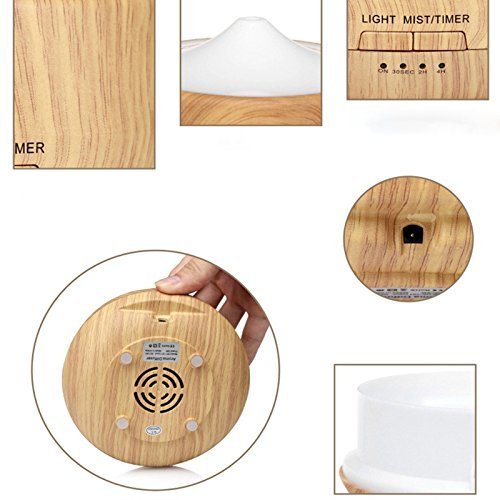 Skycoolwin 250Ml 7 Colors Changable Night Light Wood Grain Air ...