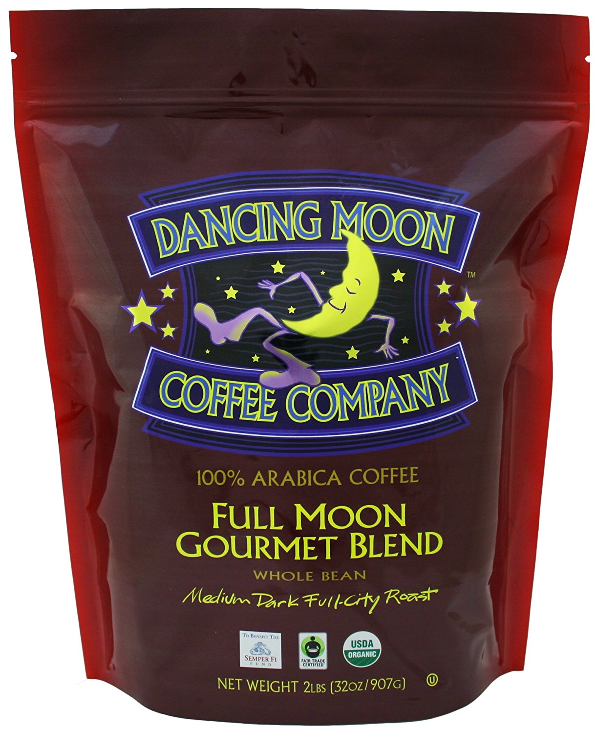 Dancing Moon Full Moon Gourmet Blend Whole Bean Organic Fair Trade ...