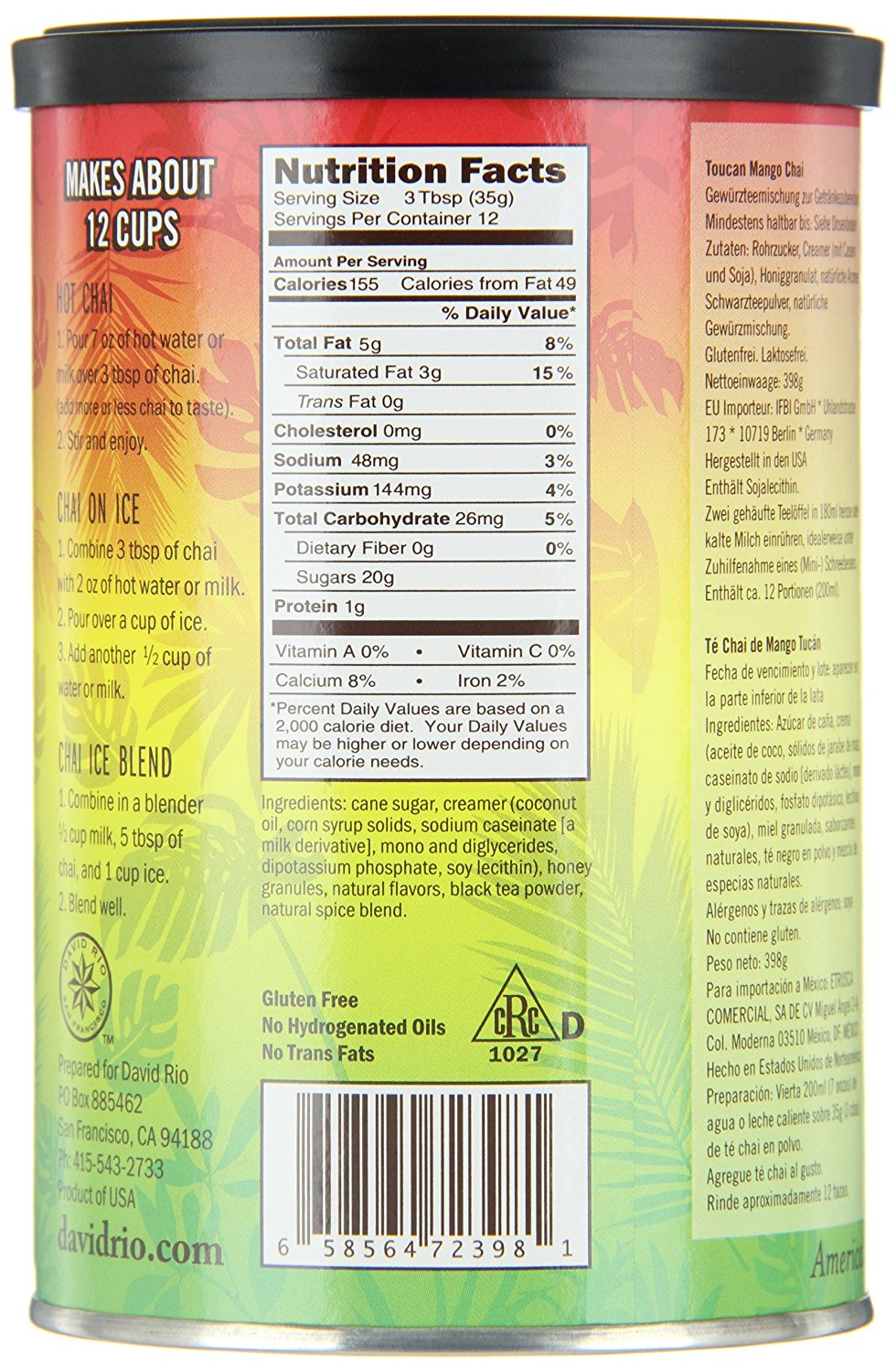 David Rio Chai Mix, Tiger Spice, 14 Ounce N23 free image download