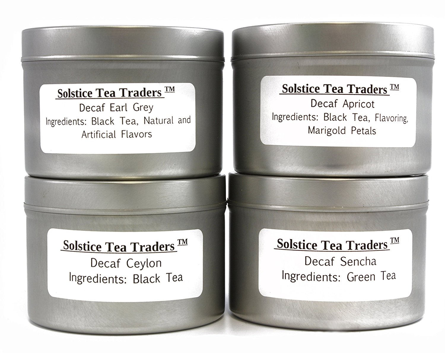 Loose Leaf Decaffeinated Tea Sampler, 4 Decaffeinated Black,Green, and ...