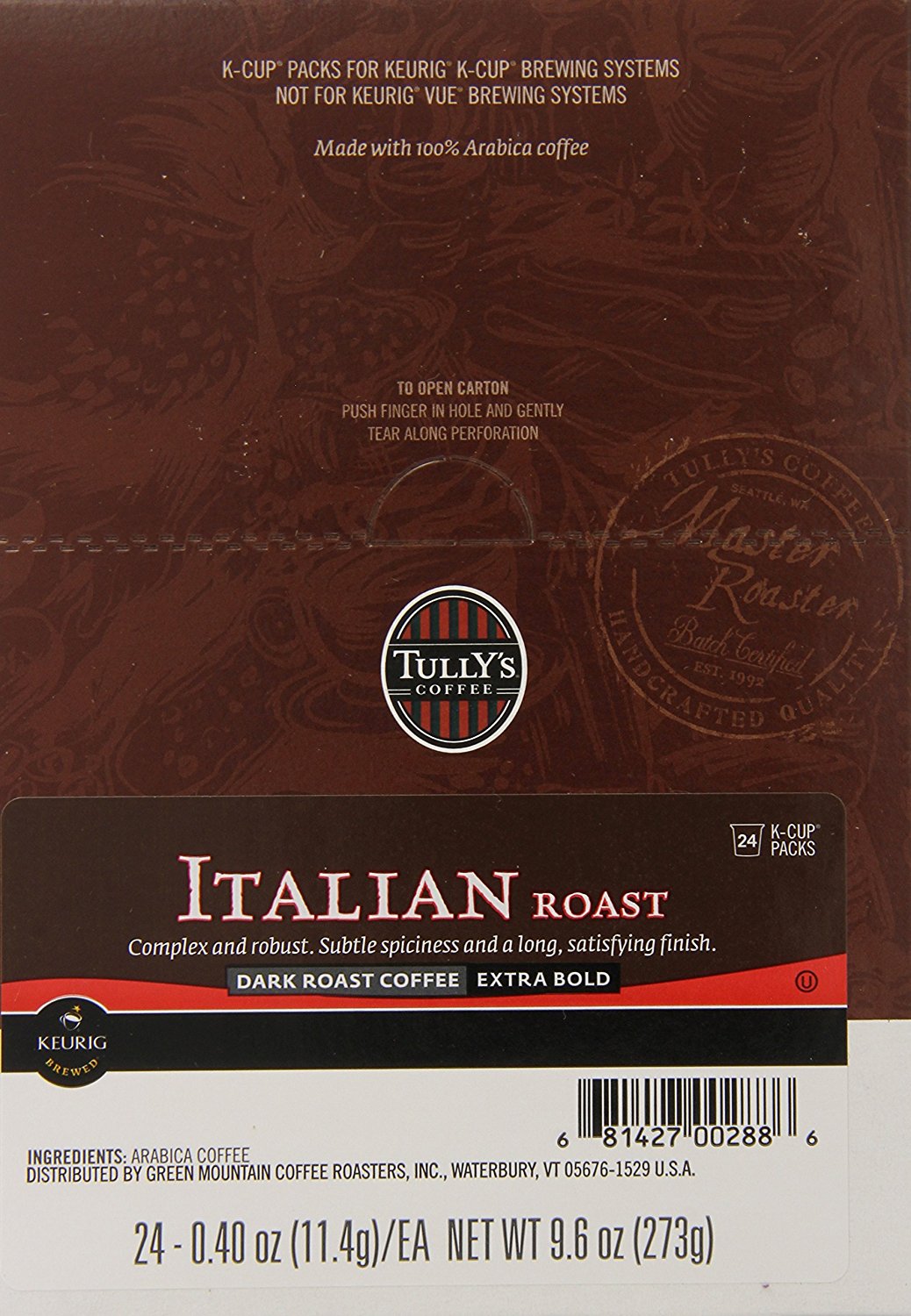 Tully's Coffee French Roast, Keurig K-Cups, 72 Count N14 free image ...