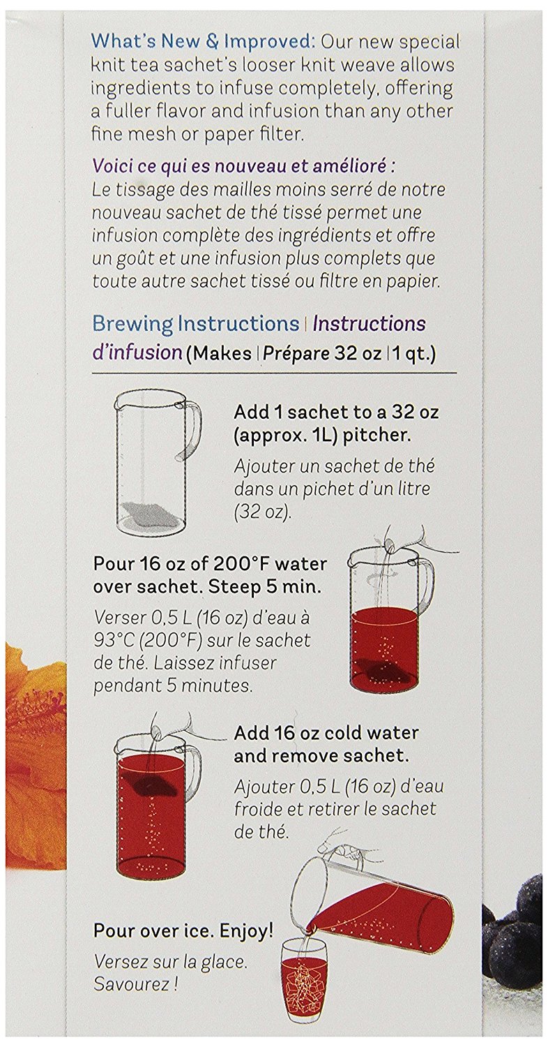 Rishi Tea Organic Blueberry Hibiscus Iced Tea, 2.11 Ounces Box N5 free ...