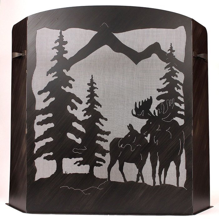 Small Moose Scene Fire Place Screen free image download