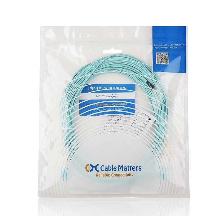 Cable Matters 10Gb 40Gb Multimode OM3 Duplex 50/125 OFNP Fiber Patch ...