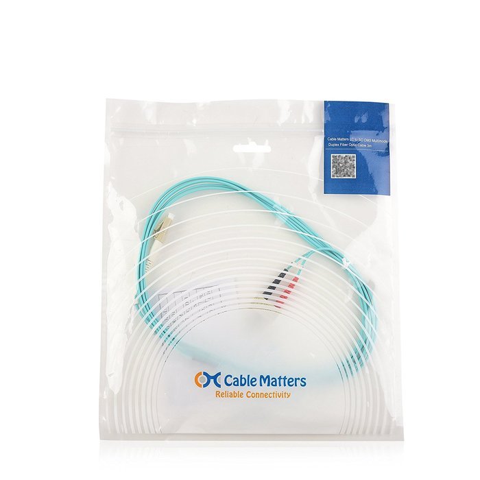 Cable Matters 10Gb 40Gb Multimode OM3 Duplex 50/125 OFNP Fiber Patch ...