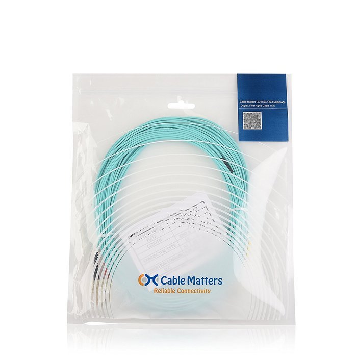 Cable Matters 10Gb 40Gb Multimode OM3 Duplex 50/125 OFNP Fiber Patch ...