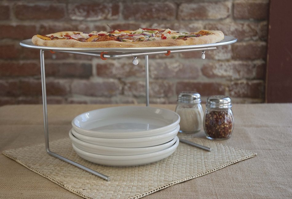 Pizzacraft PC0404 8" x 8" Wire Pizza Stand with 16' Round Aluminum Pan ...