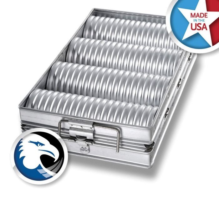 Chicago Metallic Bakeware Glazed 4 Loaf Crimped Crust Bread Pan Free