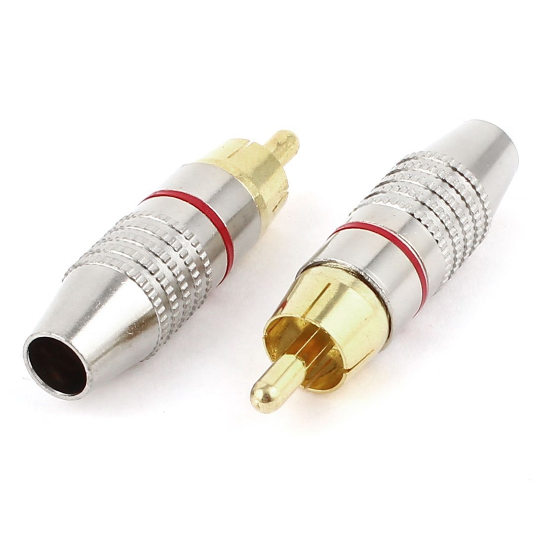 2pcs Metal RCA Male Plug Audio Coaxial Cable Solderless Connector free ...