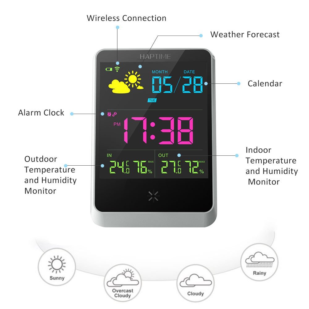 Wireless Weather Stations Large LED Displayer Forecast Station with ...