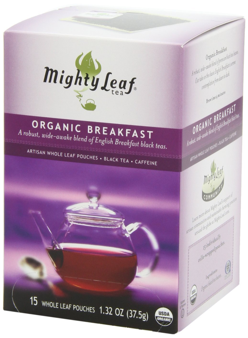 Mighty Leaf Black Tea, Organic Breakfast, 15 Pouches (Pack of 3) N7 ...