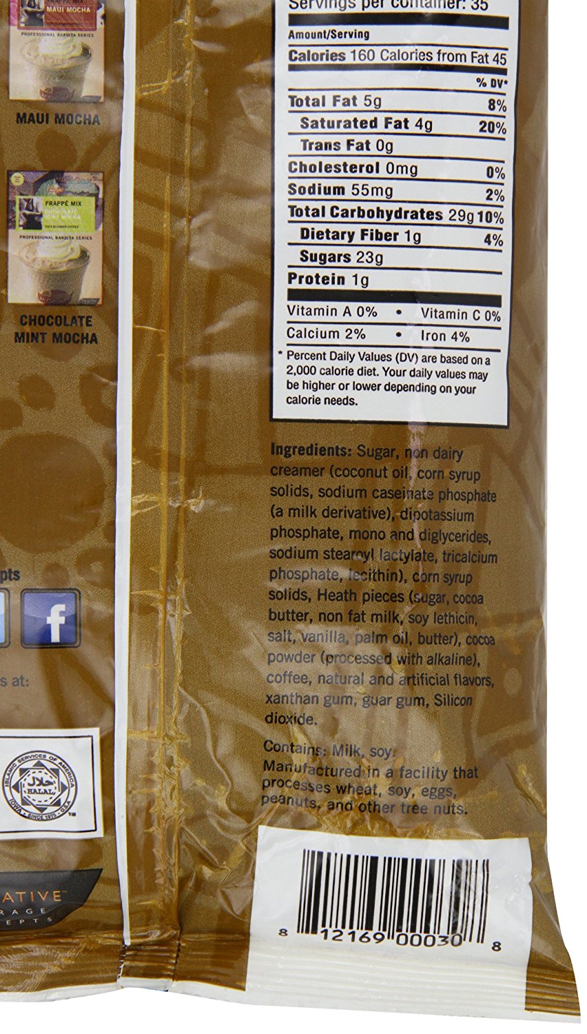 MOCAFE Frappe Toffee Mocha, Ice Blended Coffee, 3-Pound Bag N3 free ...