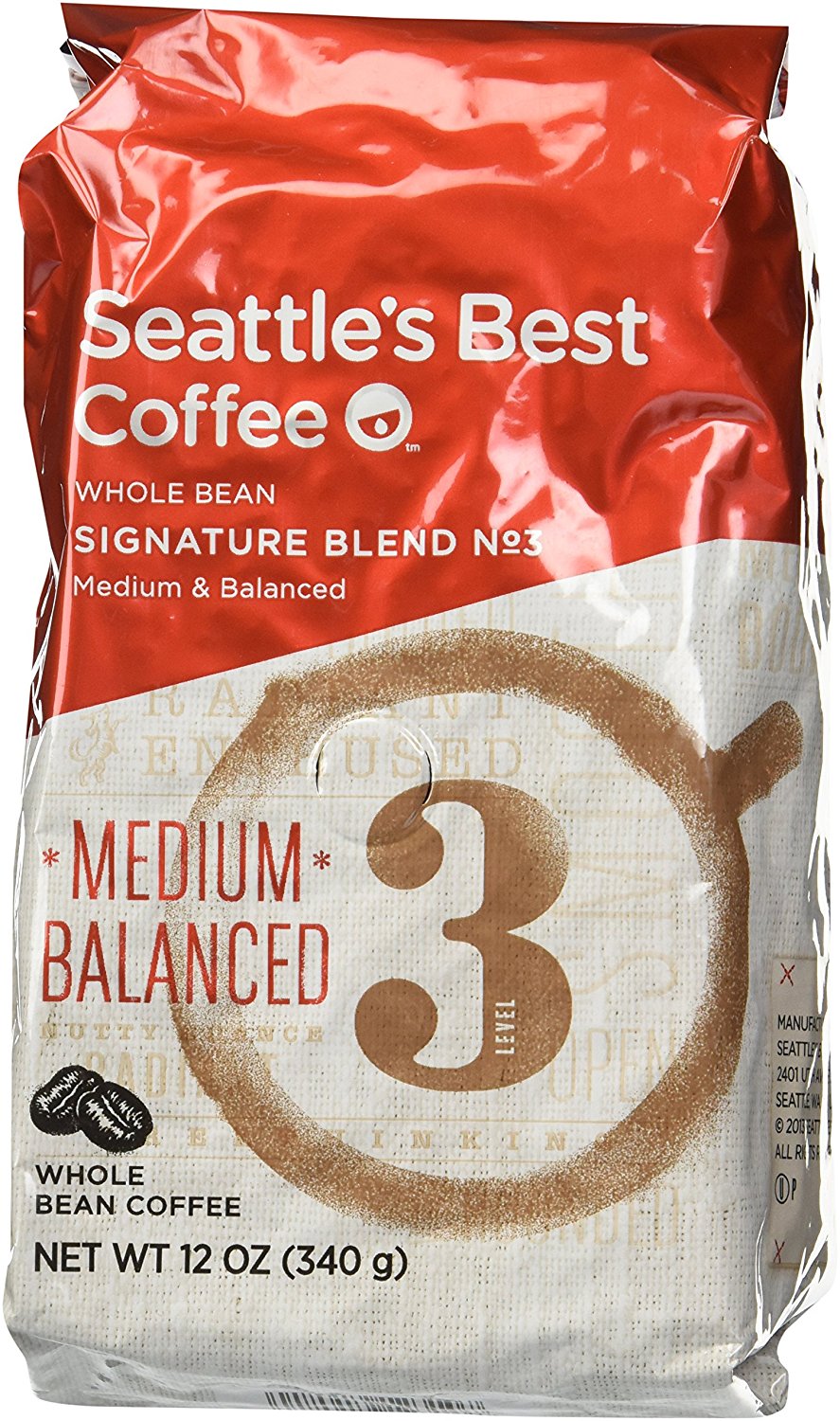 Seattle's Best Level 3, Whole Bean, 12-Ounce Bags (Pack of 3) N2 free ...