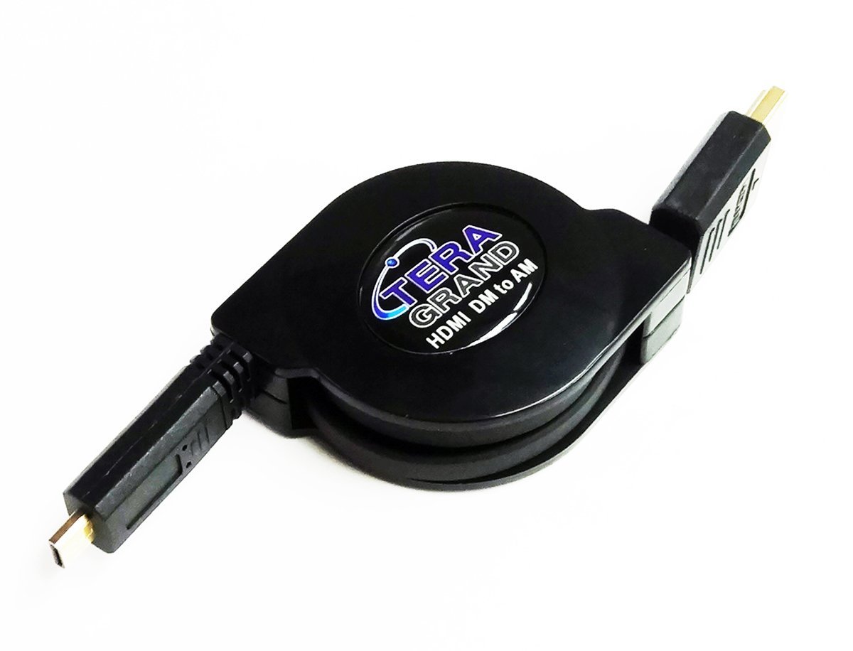 Tera Grand RETH-WH96-BK HDMI A Male to A Male Retractable Cable, 3-Feet ...