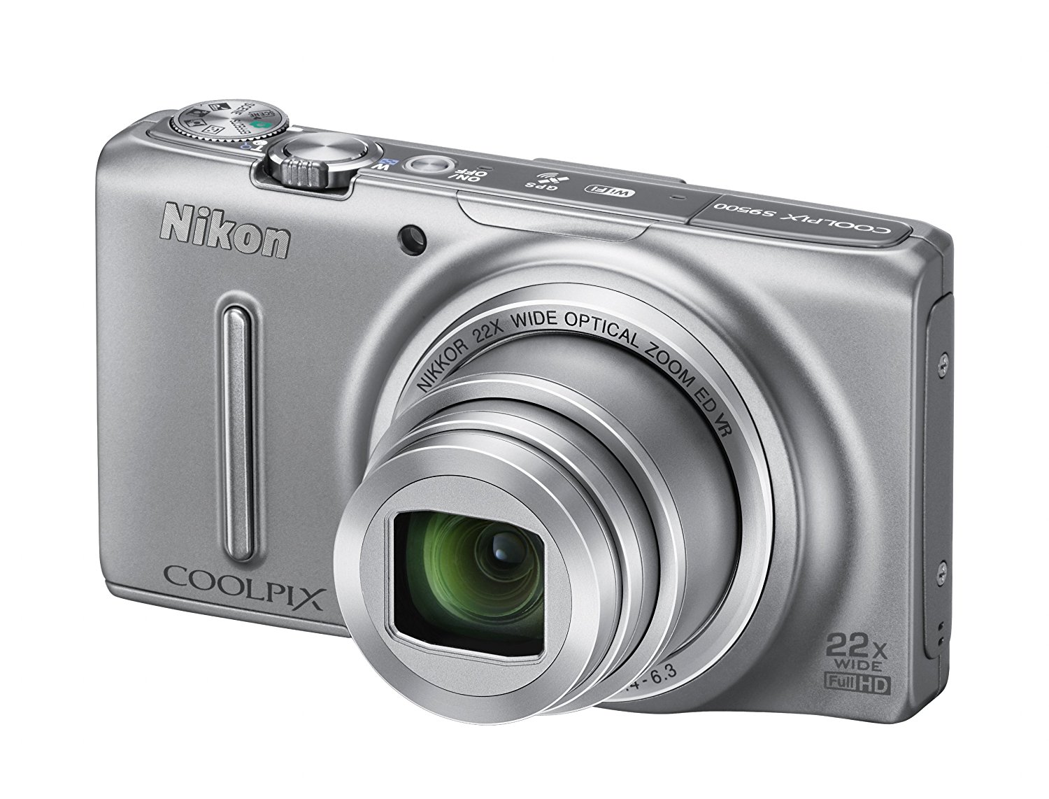 Nikon COOLPIX S9500 Wi-Fi Digital Camera with 22x Zoom and GPS (Silver ...