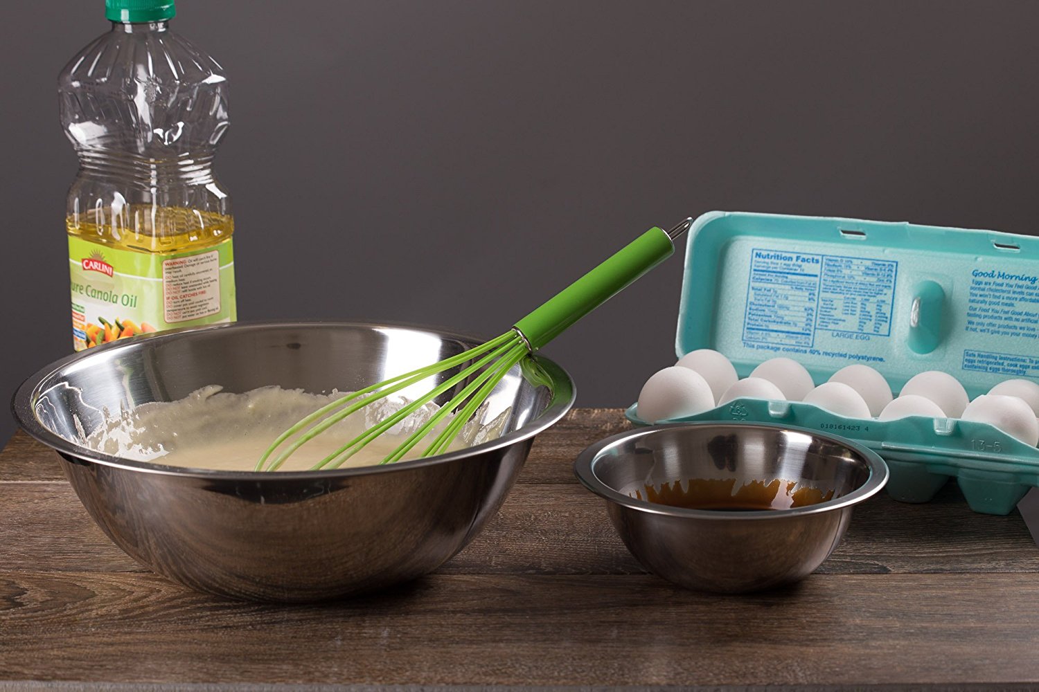 ChefLand Set of 6 Standard Weight Mixing Bowls, Stainless Steel, Mirror ...