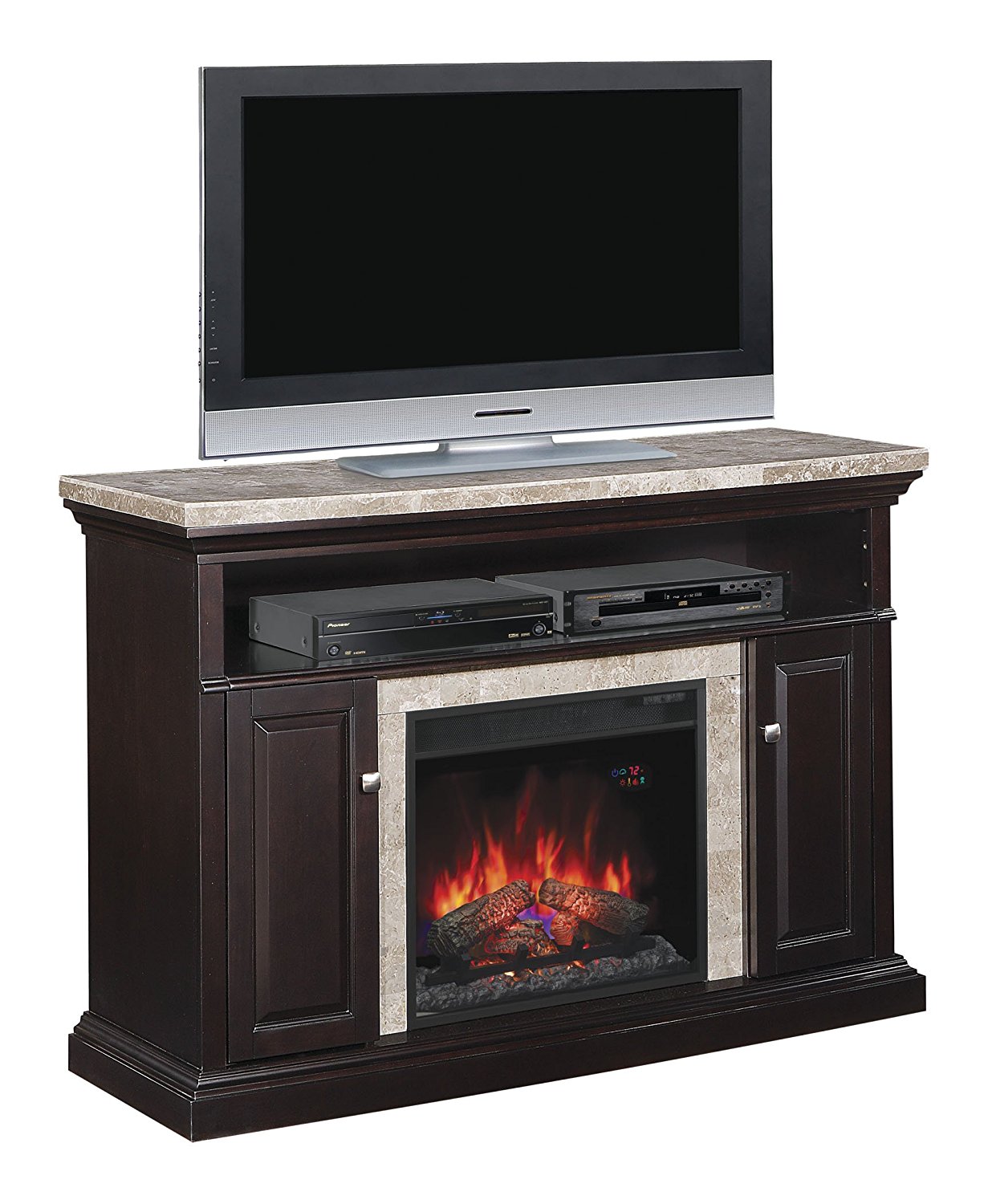 ClassicFlame 23MM1424-X445 Brighton TV Stand for TVs up to 60", Coffee ...