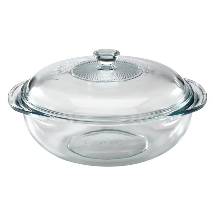 Pyrex Bakeware 2-Quart Casserole Dish with Lid (Rectangular w/Large ...