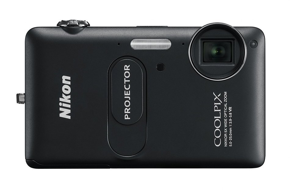 NIKON - Coolpix S1200pj Black 14.1-Megapixel Zoom Digital Camera with ...