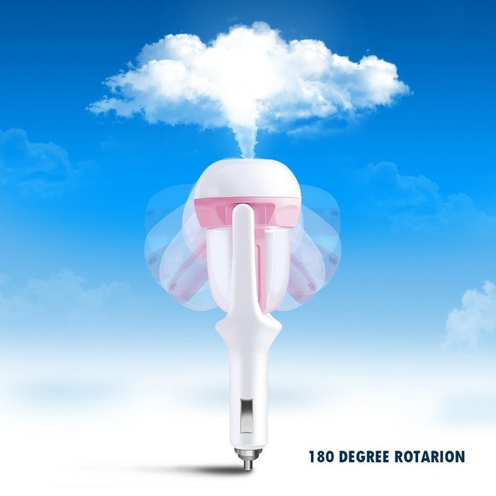 Merope Car Air Humidifier and Aromatherapy Essential Oil Diffuser (Pink ...