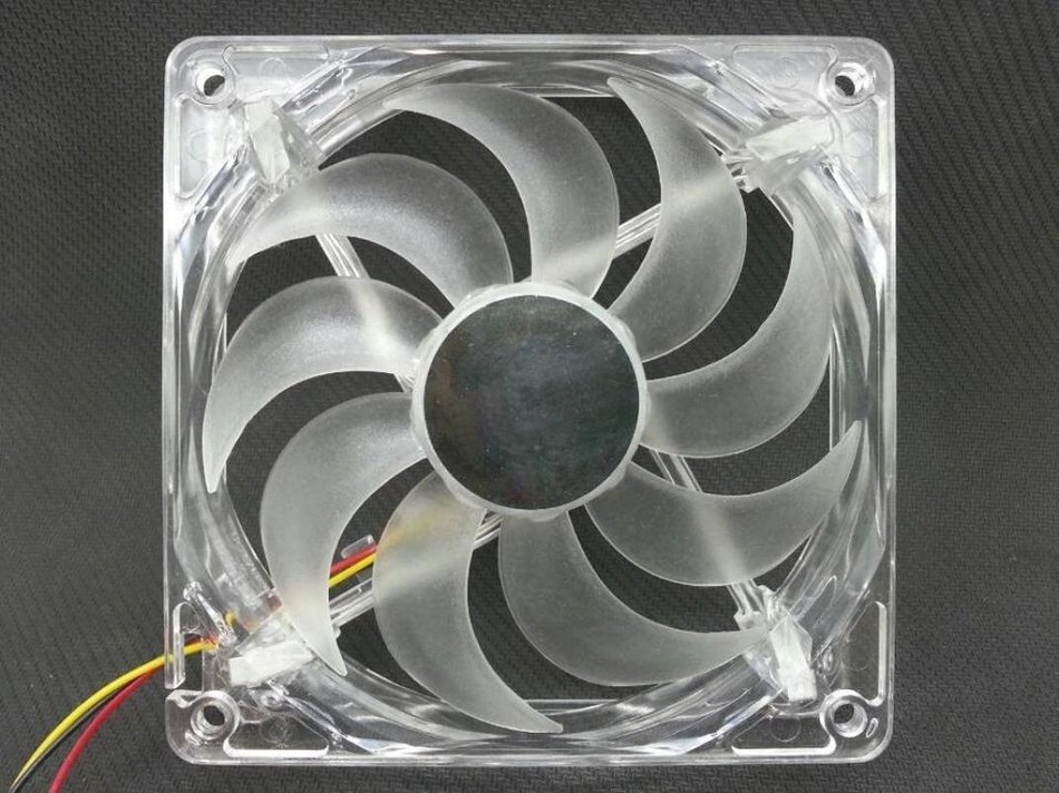 AMA(TM) Blue Quad 4-LED Light Neon Clear PC Computer Case Cooling Fan ...