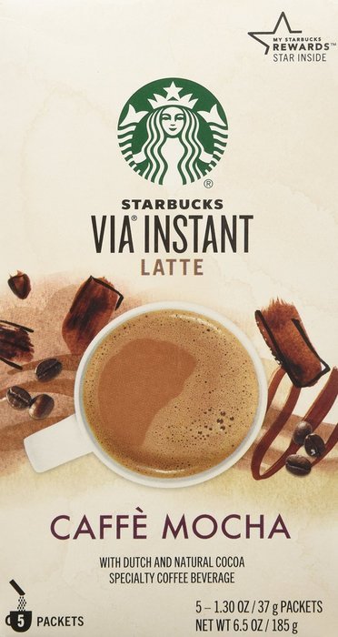 Starbucks VIA Latte - Caffe Mocha (5 Single Serve Packets) net weight 6 ...