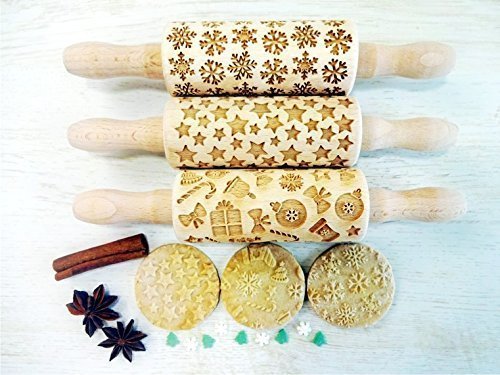 CHRISTMAS 3 KIDS Rolling pin SET. Christmas tree. Snowflake. Winter ...