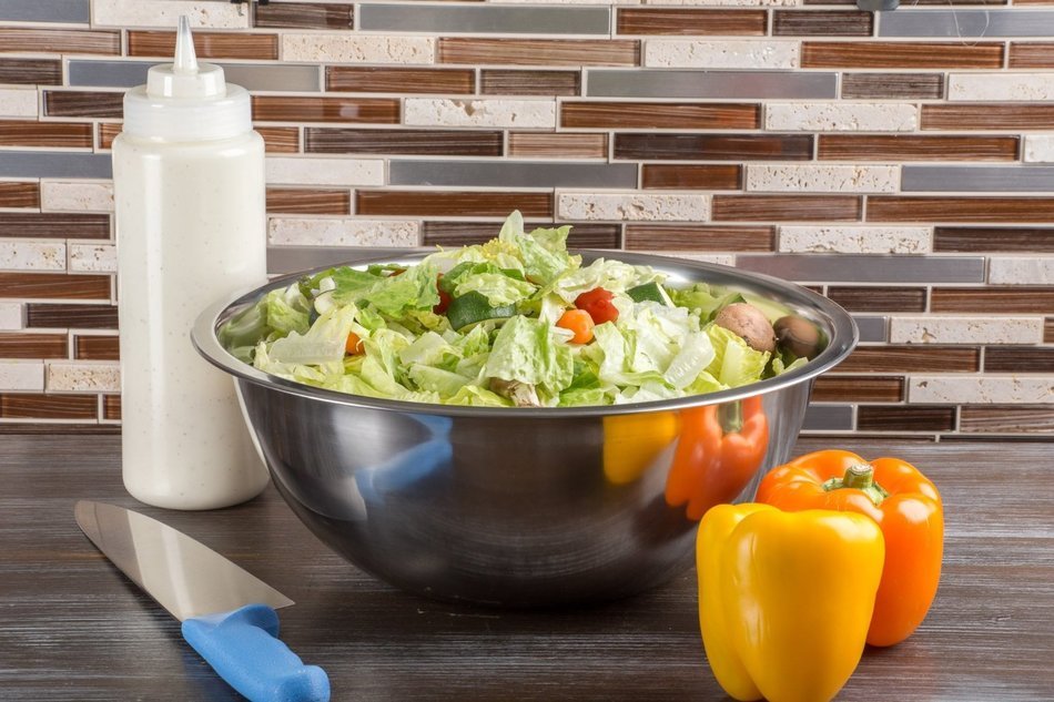 ChefLand Set of 6 Standard Weight Mixing Bowls, Stainless Steel, Mirror ...