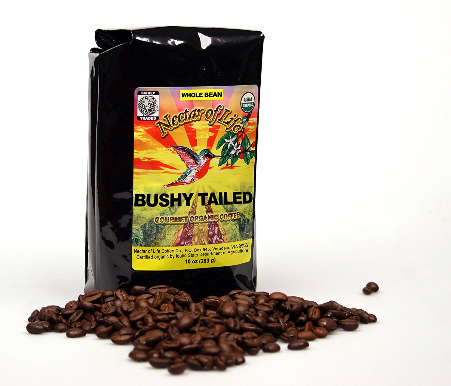 Bushy Tailed Dark Roast Coffee, from Nectar of Life. Whole Bean Coffee ...