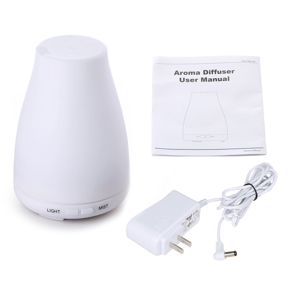 Essential Oil Diffuser, Top Home Dec Aromatherapy Diffuser Portable Ultrasonic Aroma Humidifier ...