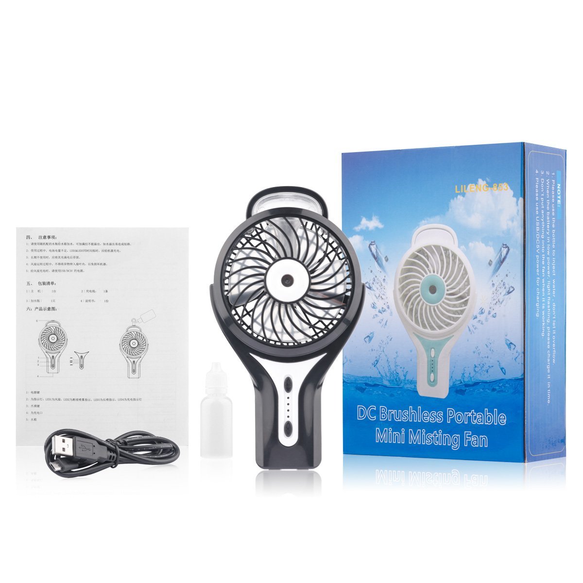 D-FantiX Portable Handheld Misting Fan Personal Cool Mist Humidifier ...