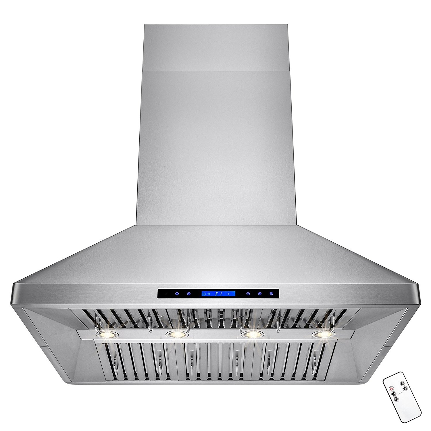 AKDY 48" Touch Control LED Display Removable Baffle Filters Stainless ...