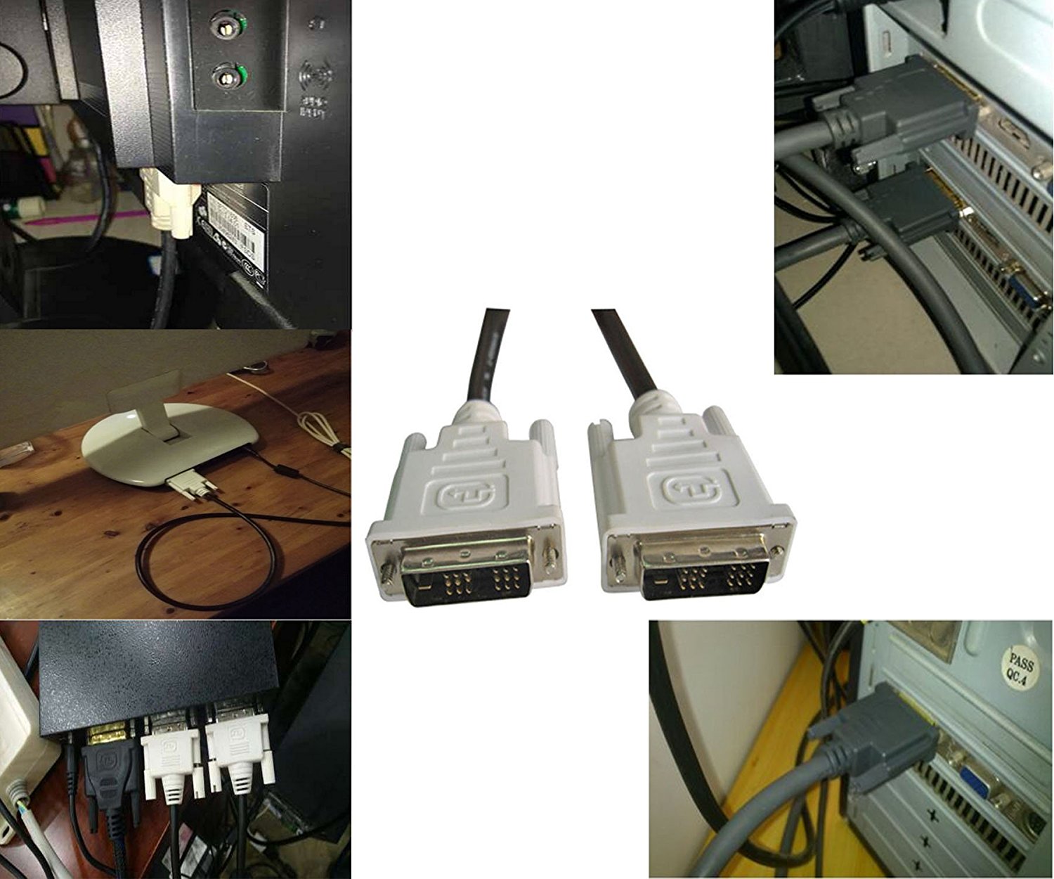 WOVTE DVI to DVI Single Link 18+1 Pin Digital Video Monitor Cable 6ft ...