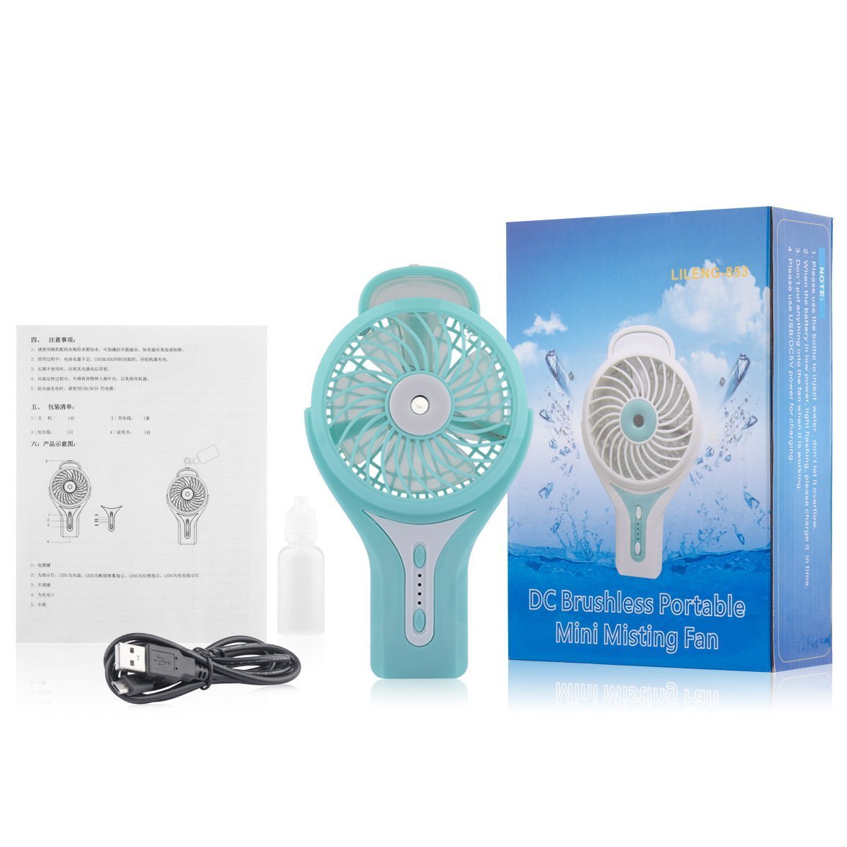 D-FantiX Portable Handheld Misting Fan Personal Cool Mist Humidifier ...