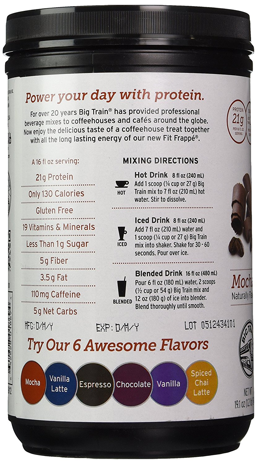 Fit Frappe Protein Drink Mix, Mocha, 19.1 Ounce free image download