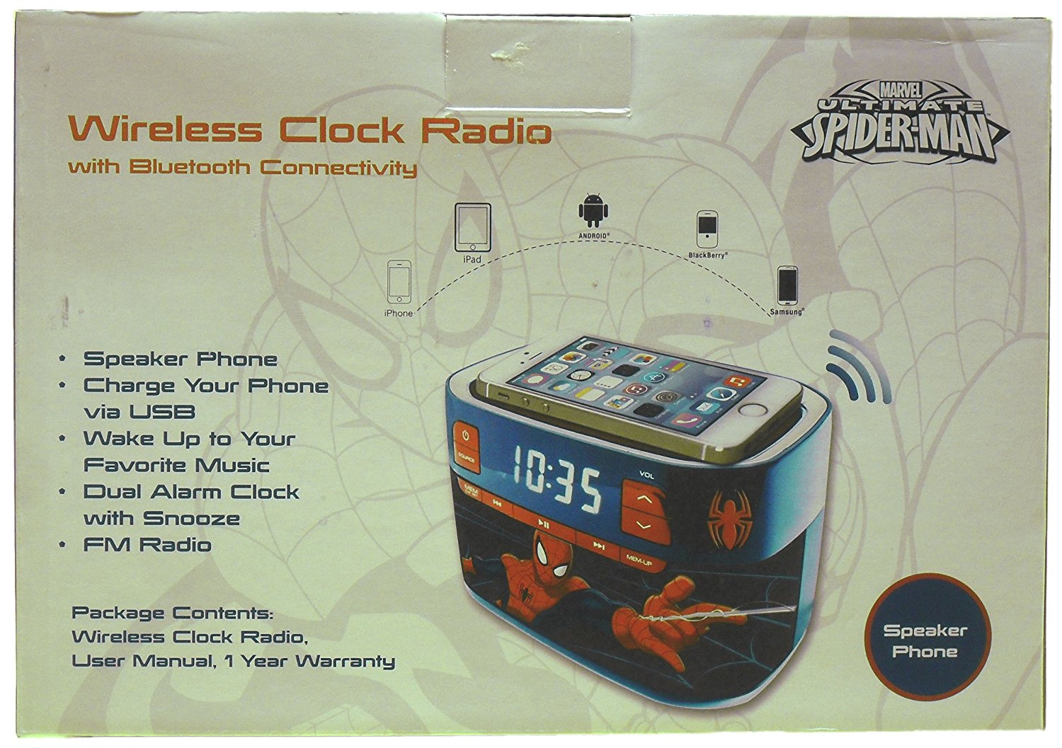 Spider-Man Digital Bluetooth Clock Radio free image download