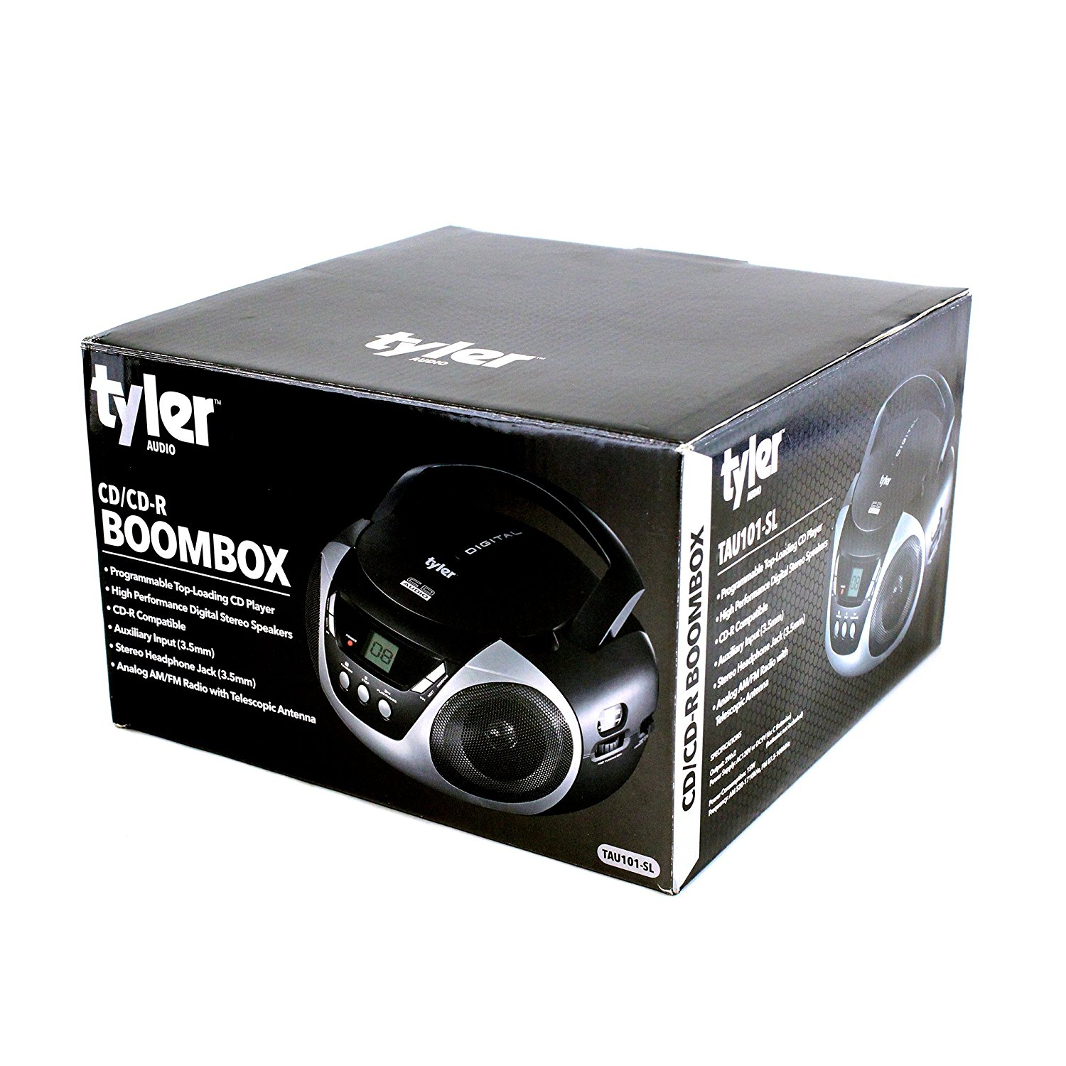 Tyler Portable Sport Stereo CD Player TAU101-BL with AM/FM Radio and ...