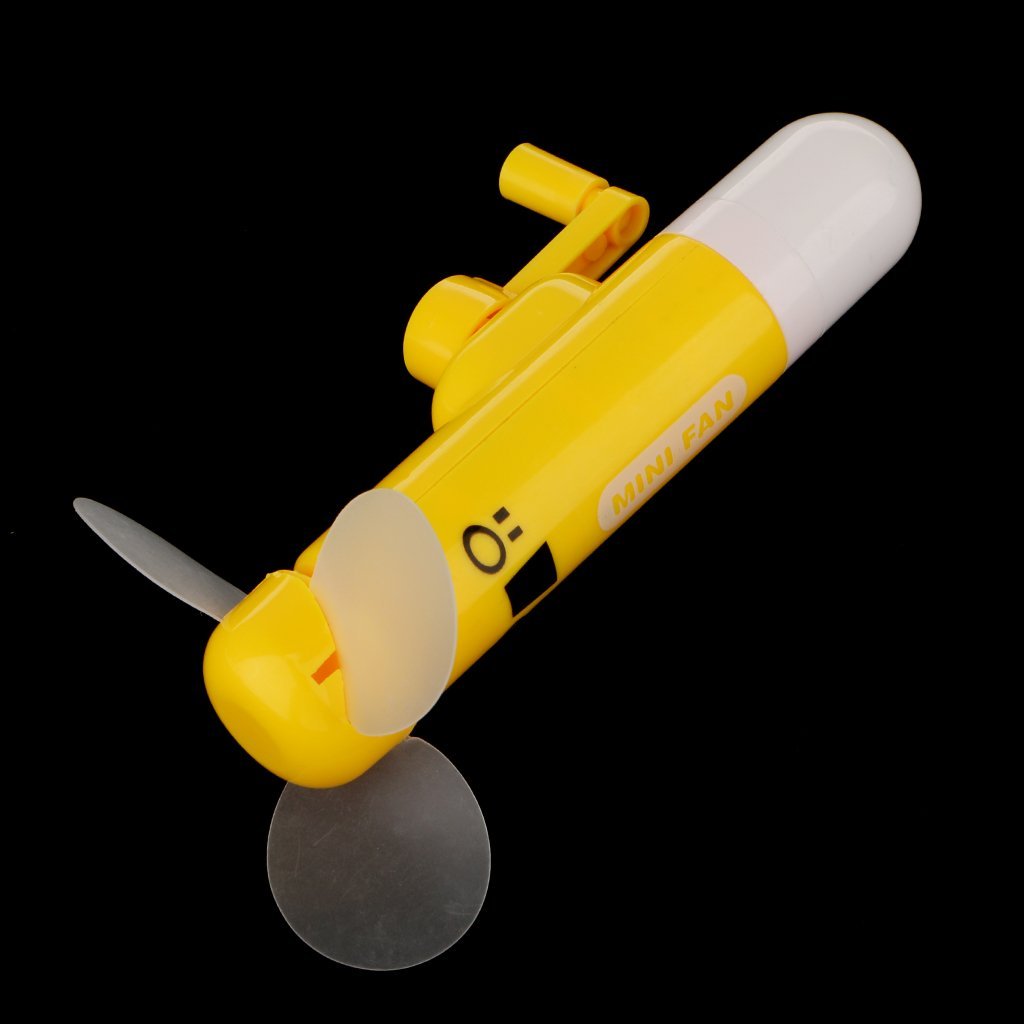 Safe Portable Hand Crank Mini Fan Travel cooling Kids Toy-Yellow N5 ...
