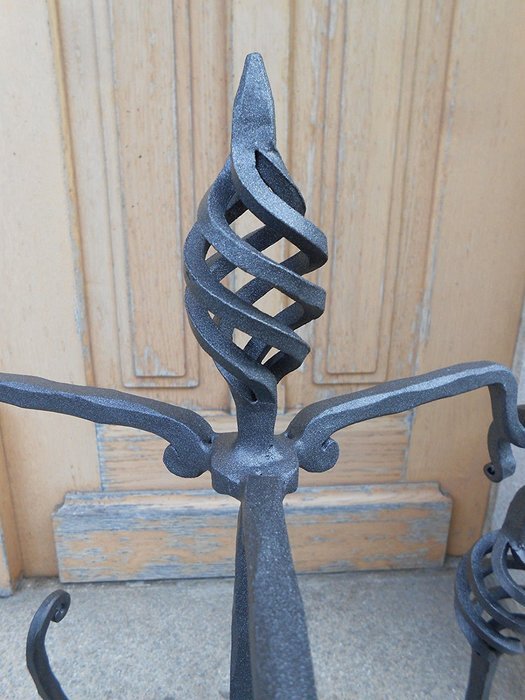 Wrought Iron Fireplace Tools Set Hand Forged Handmade 4 Pieces Stove ...