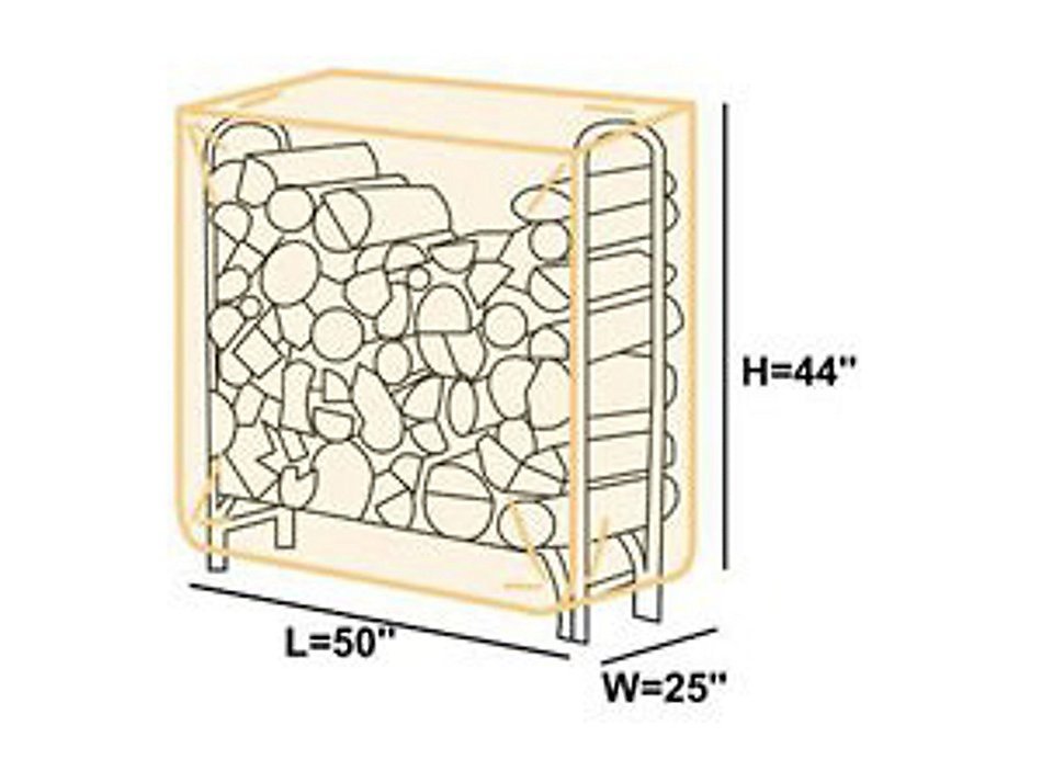 CoverMates – Log Rack Cover – 4 FT 50L x 25W x 44H – Classic Collection ...
