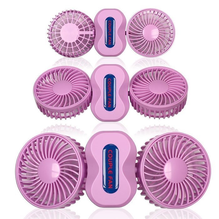Xman®Couples Mini Fan Dual Head Portable USB Rechargeable Personal Fan ...