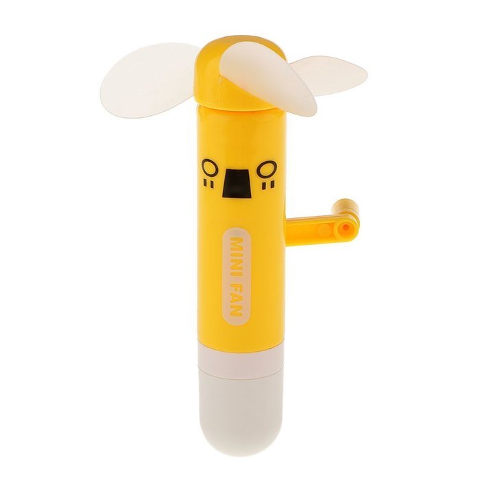 Safe Portable Hand Crank Mini Fan Travel cooling Kids Toy-Yellow N3 ...