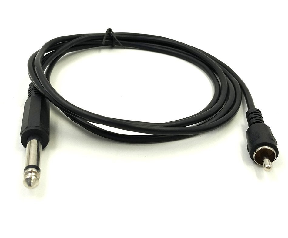 Exuun 1.8M/ 6Ft 6.35mm Mono 1/4" TS Male Plug to RCA Male Stereo Audio ...