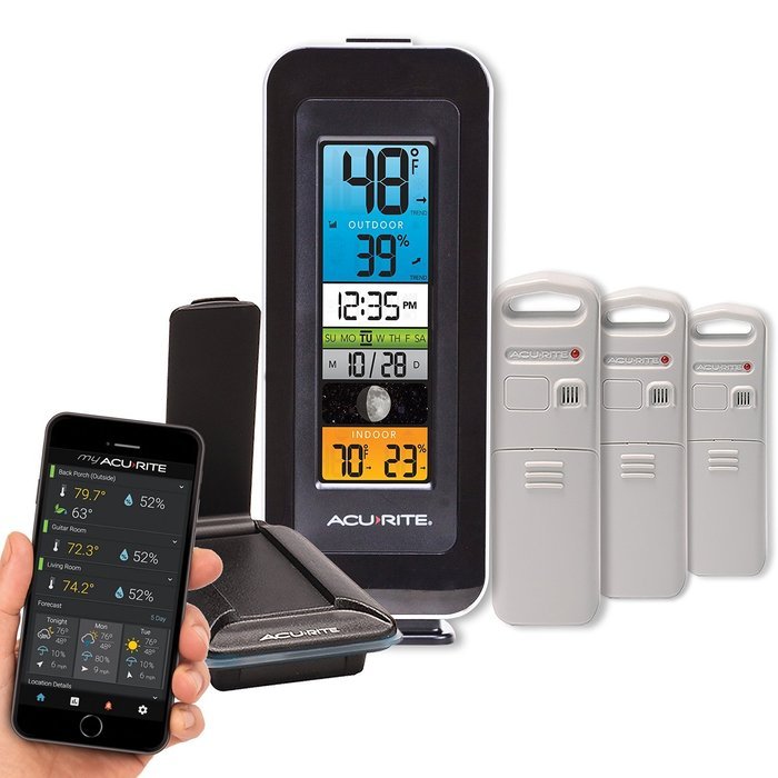 AcuRite 01060M Color Thermometer Display & 3-Sensor Temperature and ...