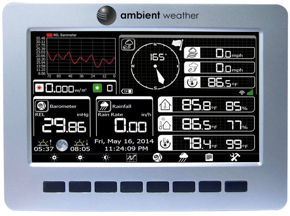 Ambient Weather WS-1200 Observer Solar Powered Wireless Weather Station ...