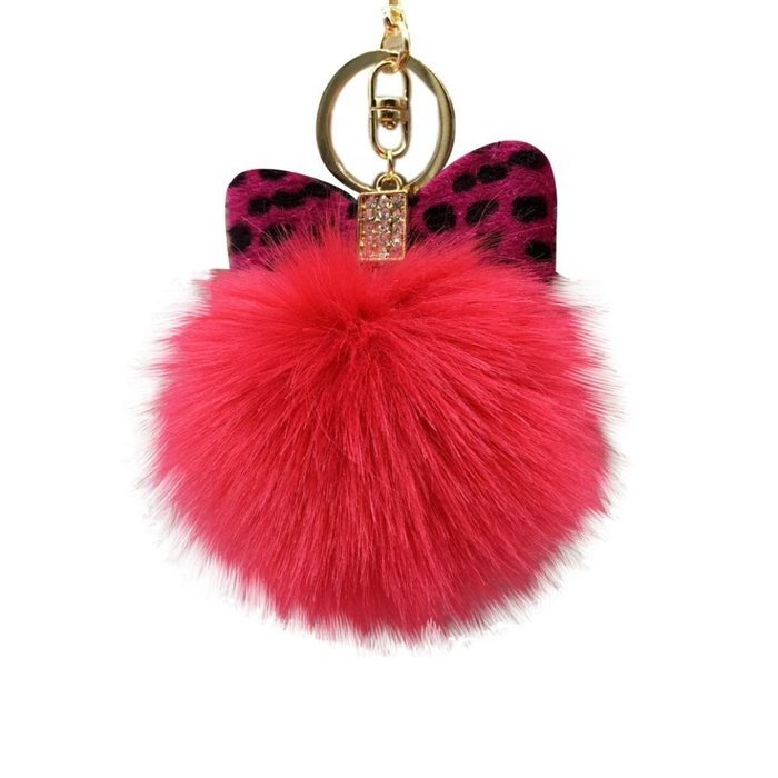 AutumnFall® Fluffy Faux Rabbit Fur Ball Charm Car Keychain Handbag Key ...